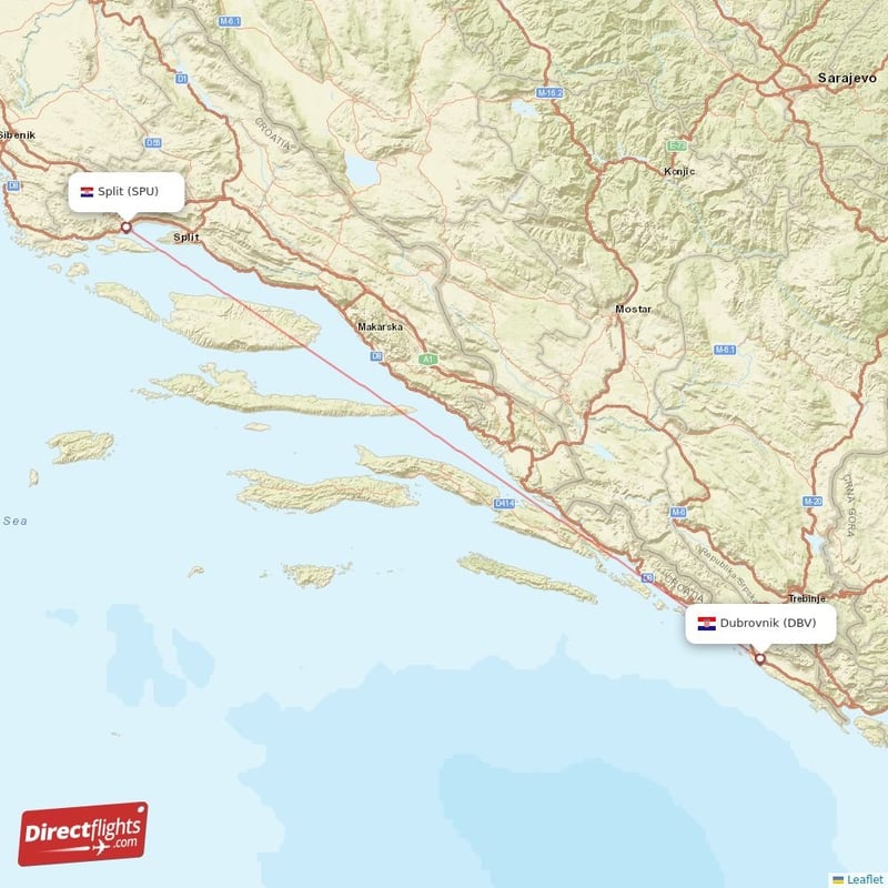 Direct flights from Split to Dubrovnik, SPU to DBV non-stop ...