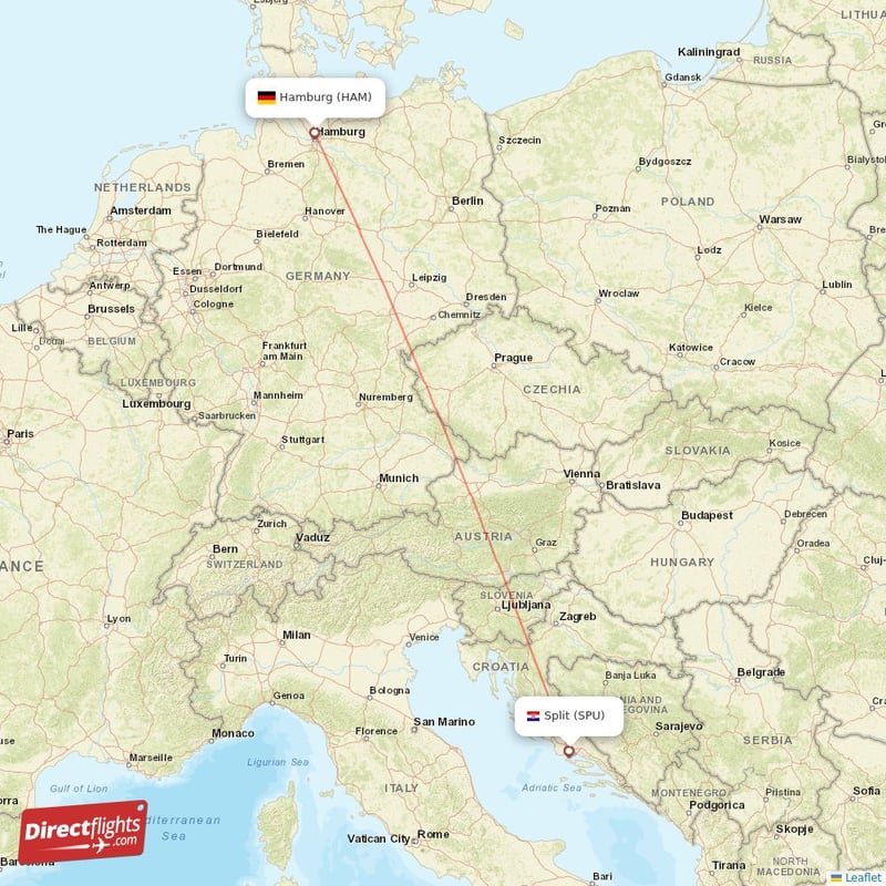Direct flights from Split to Hamburg, SPU to HAM non-stop - Directflights.com