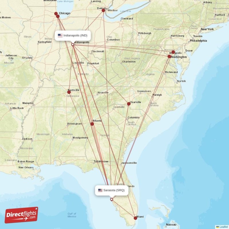 Direct flights from Sarasota to Indianapolis, SRQ to IND non-stop ...