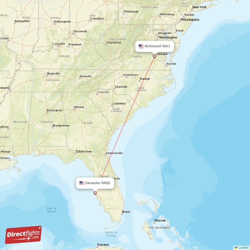 Direct flights from Sarasota to Richmond, SRQ to RIC non-stop ...