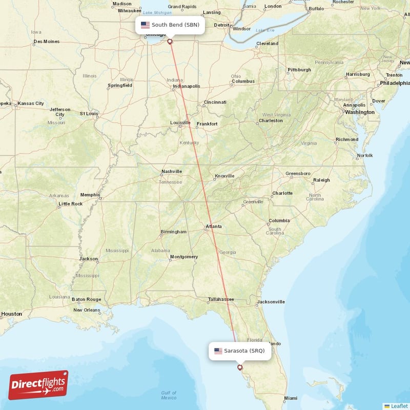 Direct flights from Sarasota to South Bend, SRQ to SBN non-stop ...