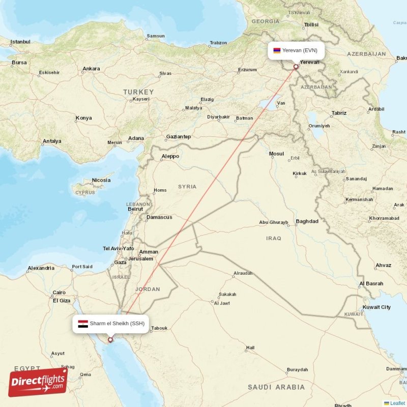 Direct flights from Sharm el Sheikh to Yerevan (SSH-EVN ...