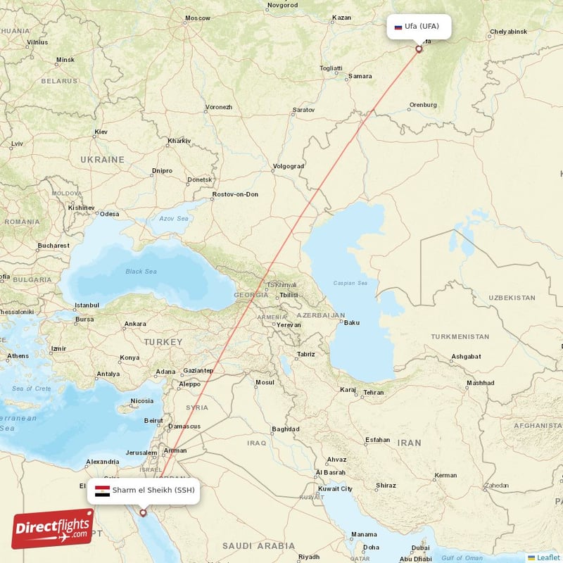 Direct flights from Sharm el Sheikh to Ufa, SSH to UFA non-stop - Directflights.com