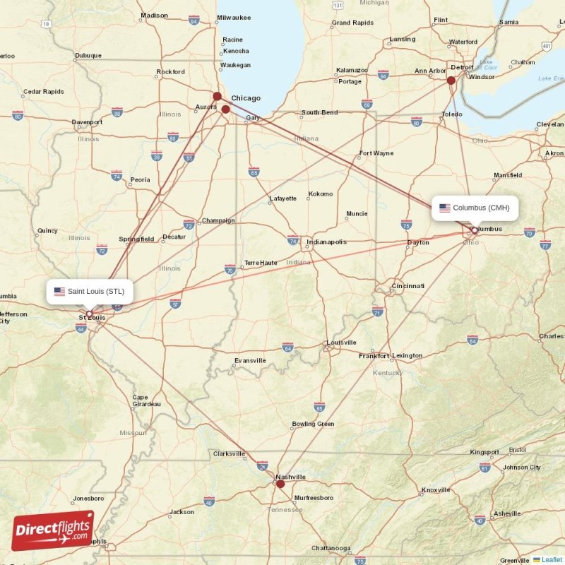 Direct flights from Saint Louis to Columbus (STL-CMH) - Directflights.com