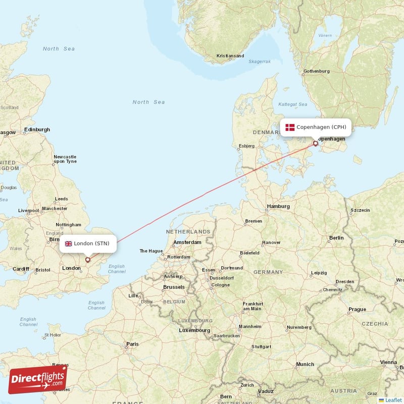 Direct flights from London to Copenhagen, STN to CPH non-stop - Directflights.com