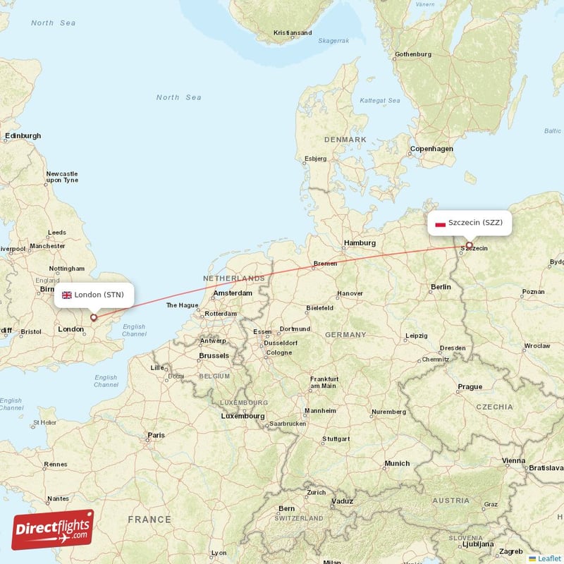 Direct flights from London to Szczecin, STN to SZZ non-stop - Directflights.com