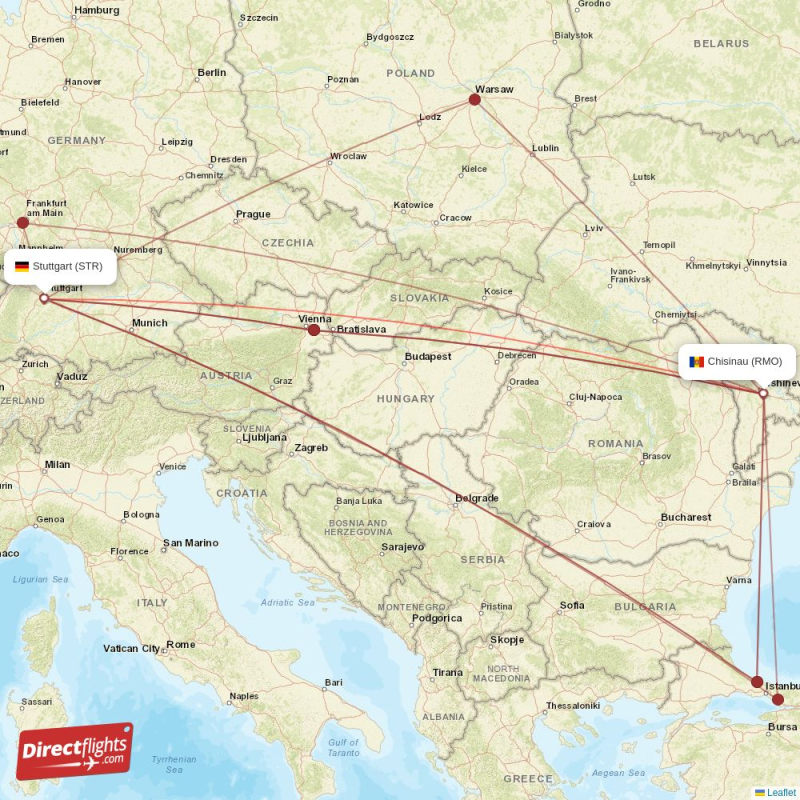 Direct flights from Stuttgart to Chisinau, STR to RMO non-stop ...