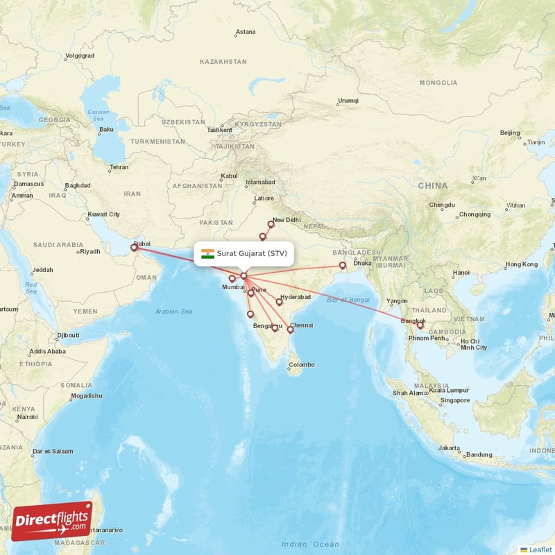 Direct flights to Surat Gujarat - STV, India - Directflights.com