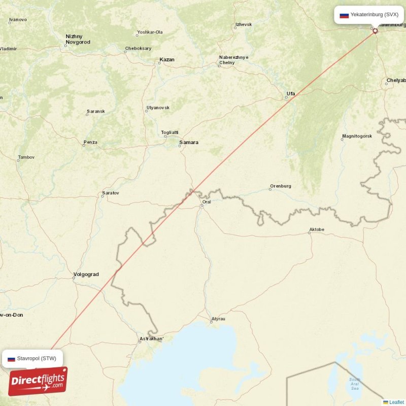 Direct flights from Stavropol to Yekaterinburg, STW to SVX non-stop ...