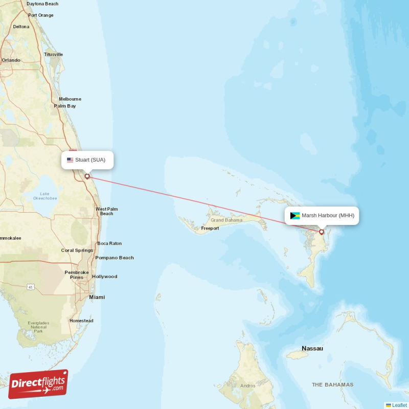 Direct flights from Stuart to Marsh Harbour (SUA-MHH) - Directflights.com