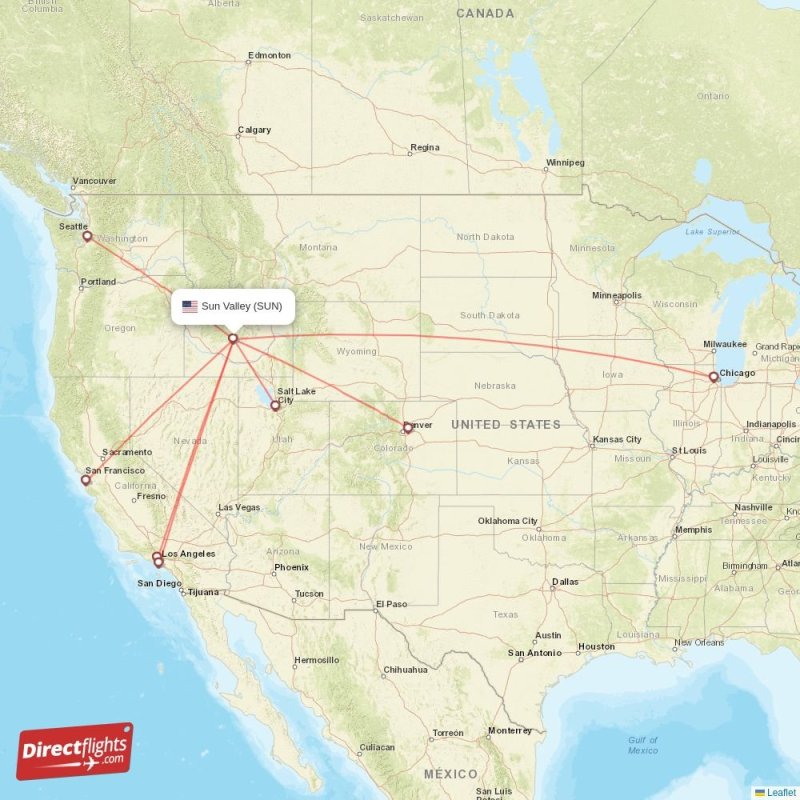 Direct flights from Sun Valley - 9 destinations - SUN, USA ...