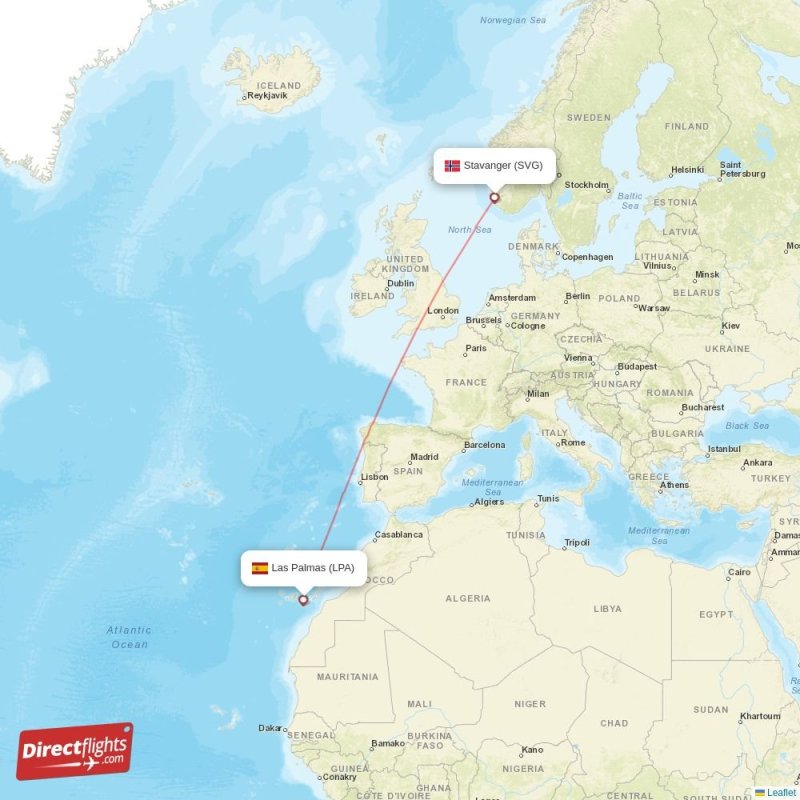 Direct flights from Stavanger to Las Palmas, SVG to LPA non-stop ...