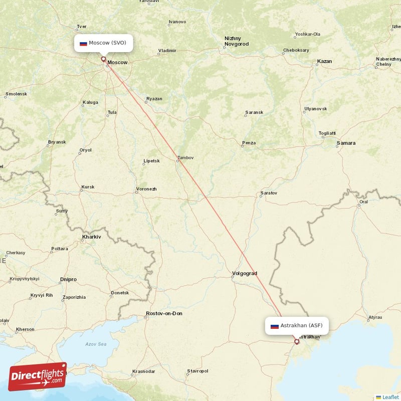 Direct flights from Moscow to Astrakhan, SVO to ASF non-stop - Directflights.com