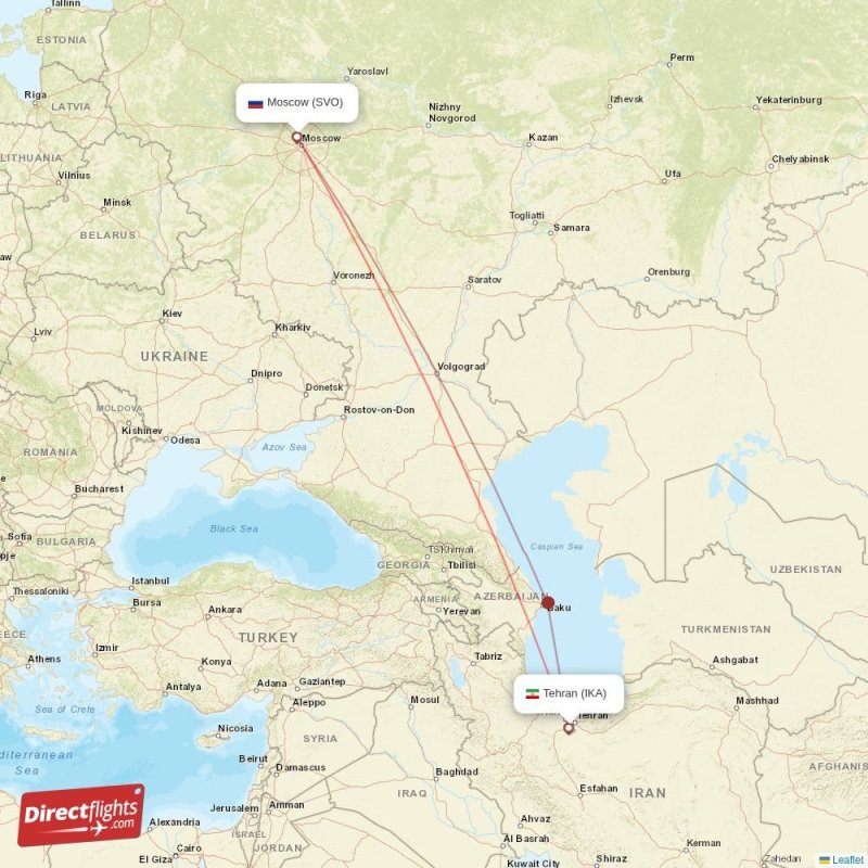 Direct flights from Moscow to Tehran, SVO to IKA non-stop ...