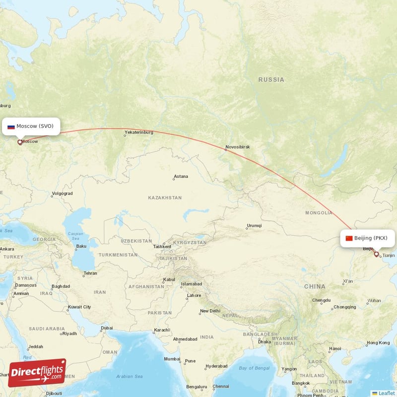 Direct flights from Moscow to Beijing, SVO to PKX non-stop ...