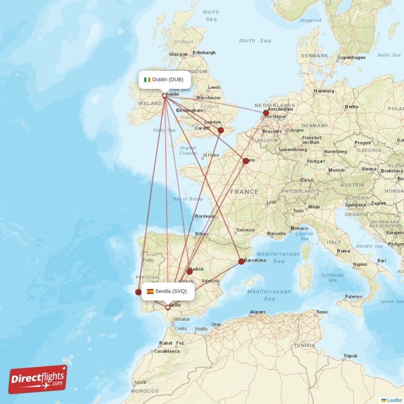 Direct flights from Sevilla to Dublin, SVQ to DUB non-stop ...