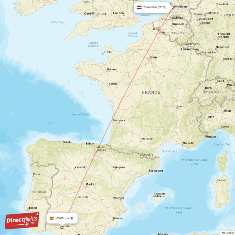 Direct flights from Sevilla to Rotterdam (SVQ-RTM) - Directflights.com