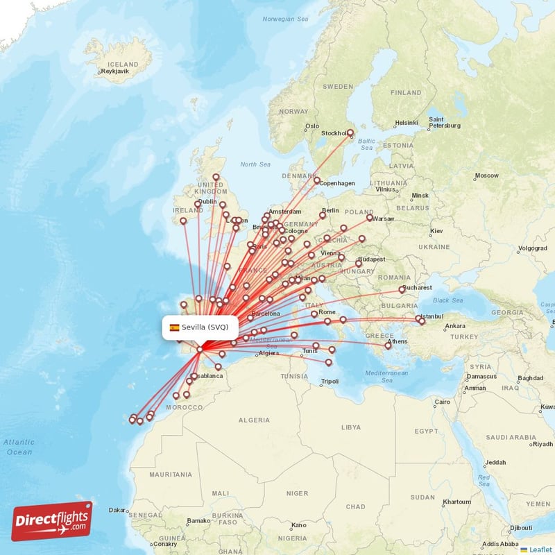 Direct flights to Sevilla - SVQ, Spain - Directflights.com