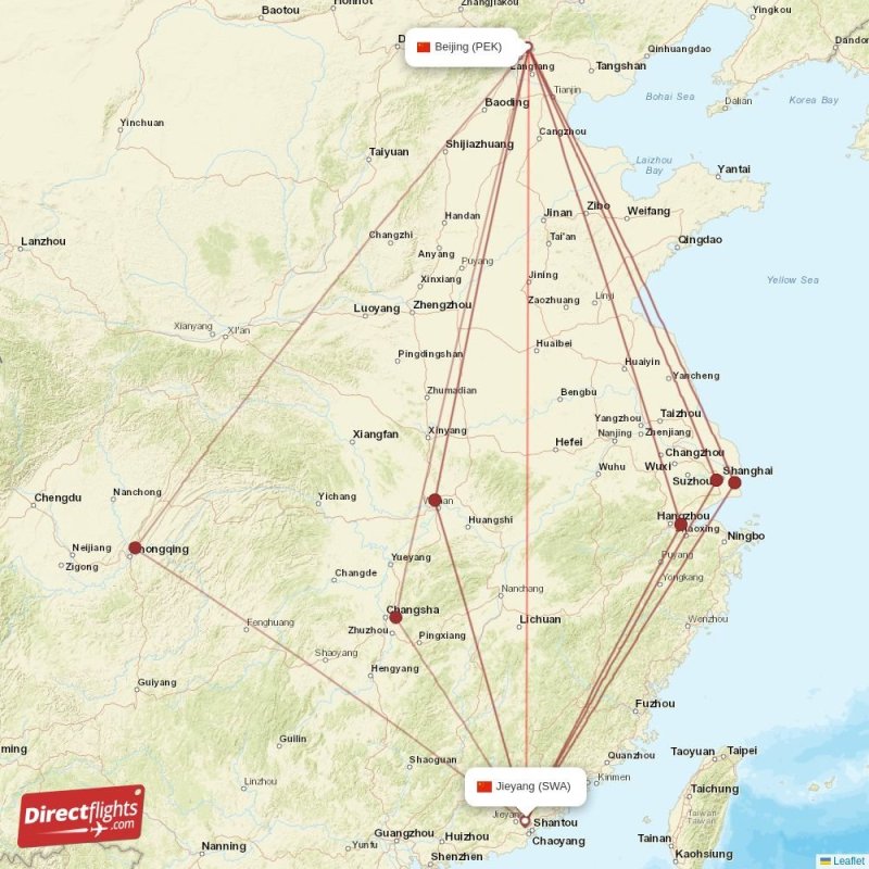 Direct flights from Jieyang to Beijing, SWA to PEK non-stop ...