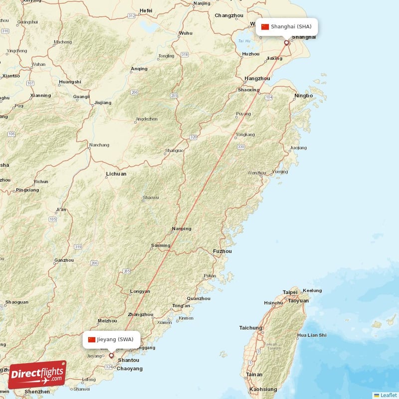 Direct flights from Jieyang to Shanghai, SWA to SHA non-stop ...
