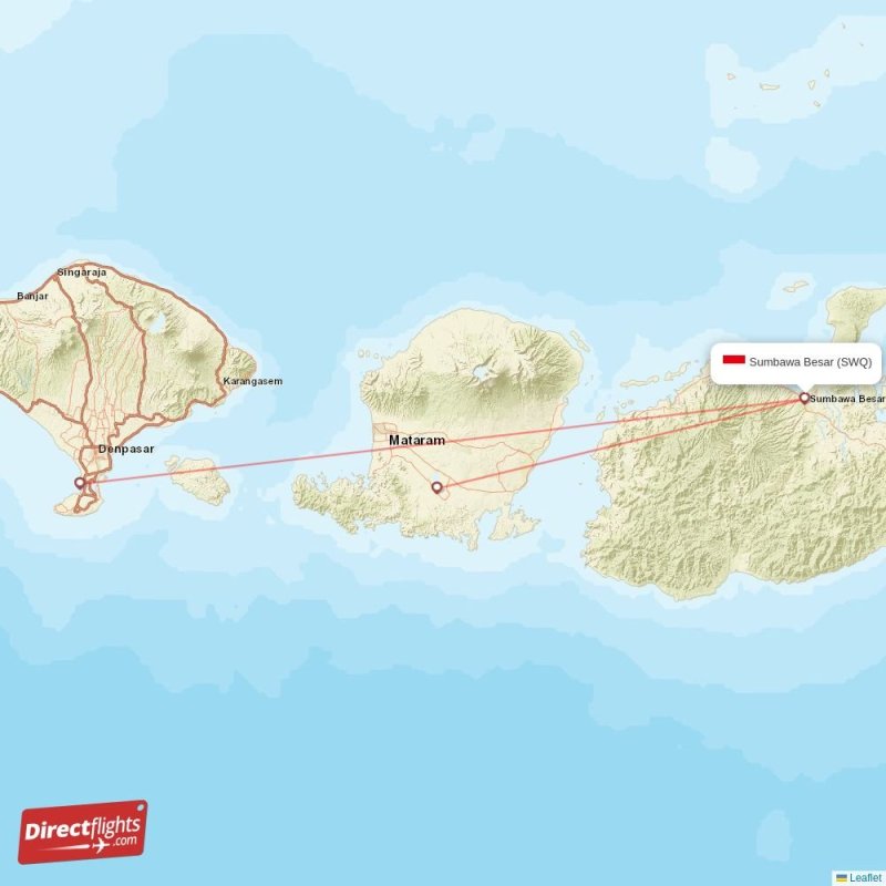 Direct flights to Sumbawa Besar - SWQ, Indonesia - Directflights.com