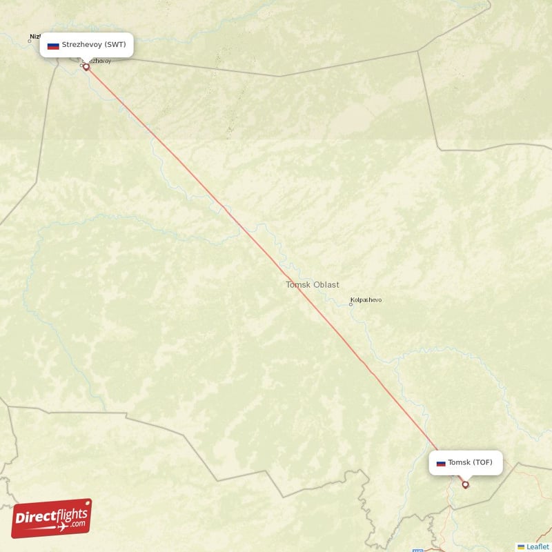Direct flights to Strezhevoy - SWT, Russia - Directflights.com