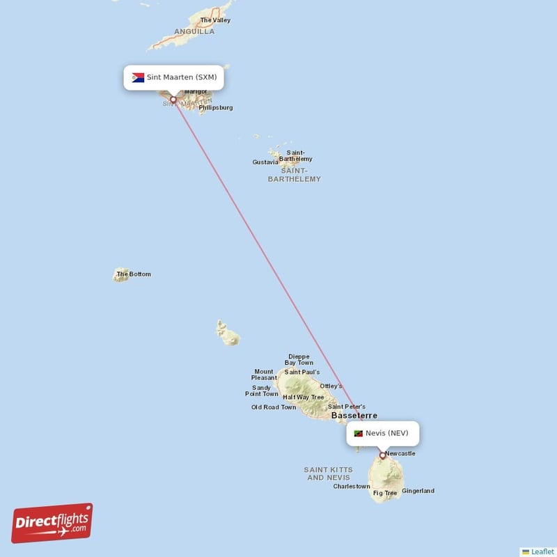 Direct flights from Sint Maarten to Nevis (SXM-NEV) - Directflights.com