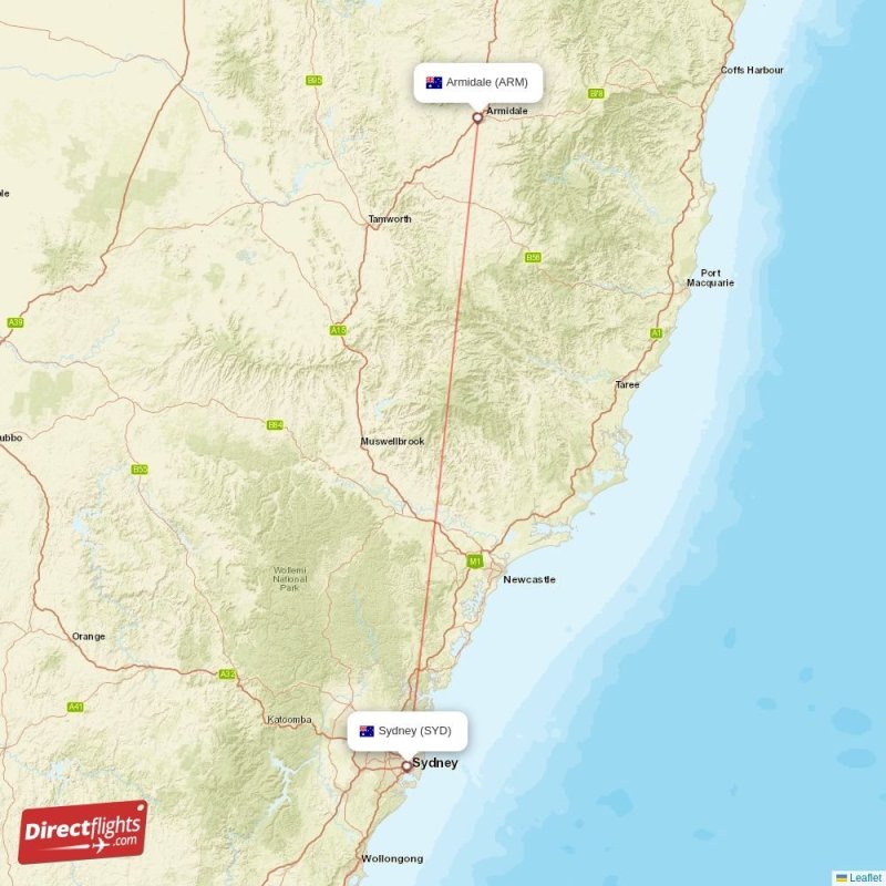 Direct flights from Sydney to Armidale (SYD-ARM) - Directflights.com
