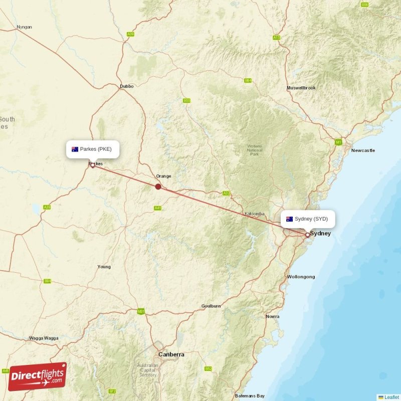 Direct flights from Sydney to Parkes, SYD to PKE non-stop ...