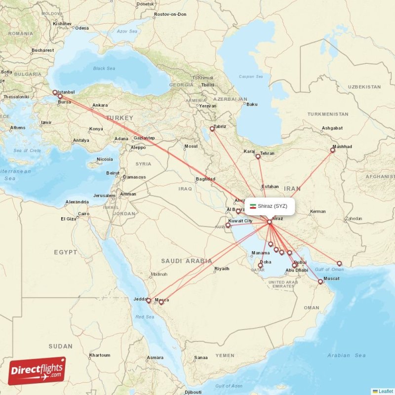 Direct flights to Shiraz - SYZ, Iran - Directflights.com