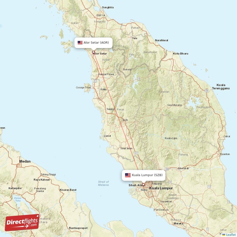Direct flights from Kuala Lumpur to Alor Setar, SZB to AOR non-stop ...