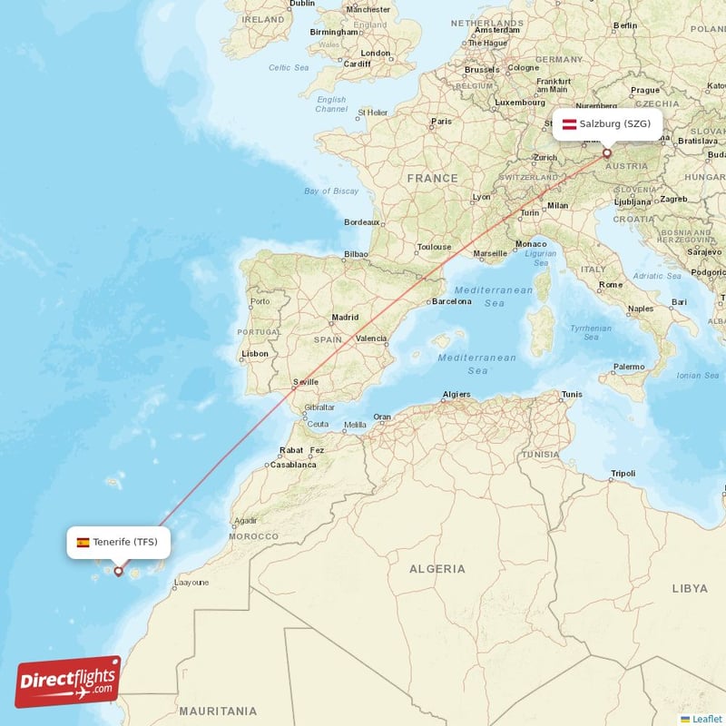 Direct flights from Salzburg to Tenerife, SZG to TFS non-stop - Directflights.com