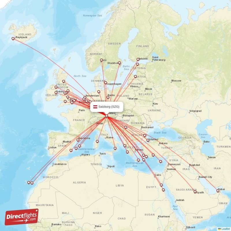 Direct flights from Salzburg - 54 destinations - SZG, Austria ...