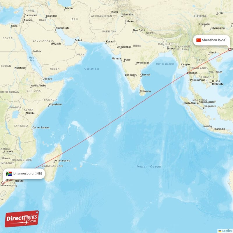 Direct flights from Shenzhen to Johannesburg, SZX to JNB non-stop ...