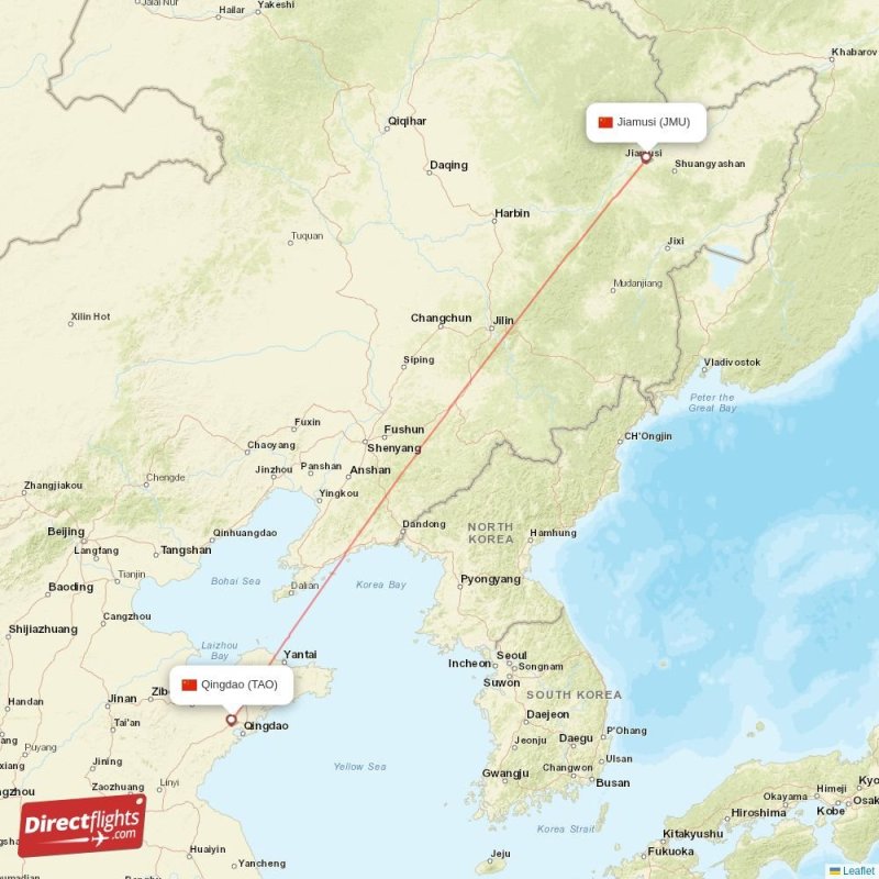 Direct flights from Qingdao to Jiamusi, TAO to JMU non-stop ...