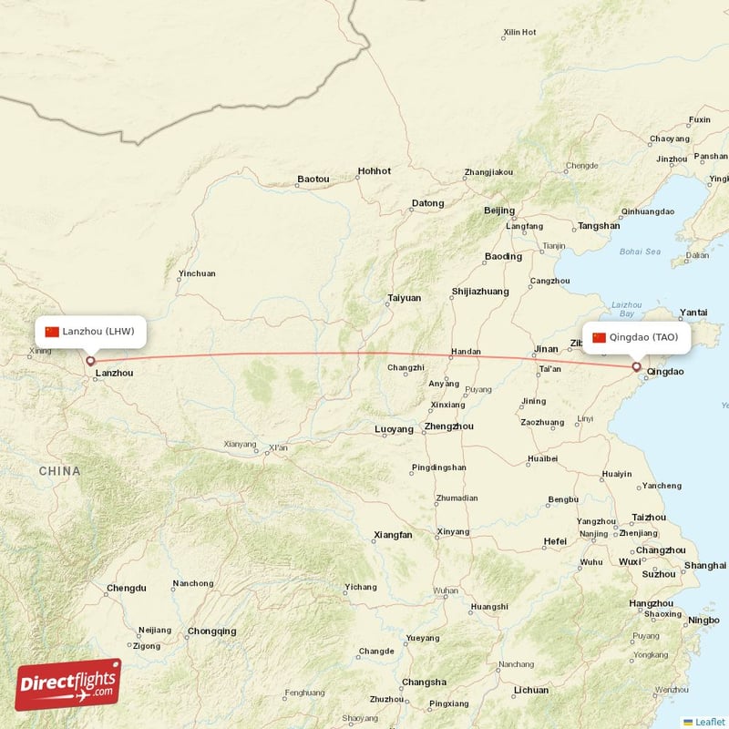 Direct flights from Qingdao to Lanzhou, TAO to LHW non-stop - Directflights.com