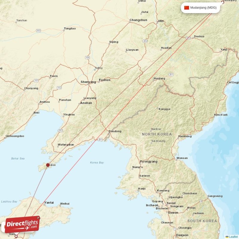 Direct flights from Qingdao to Mudanjiang, TAO to MDG non-stop ...