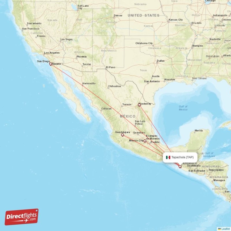 Direct flights from Tapachula - 4 destinations - TAP, Mexico ...