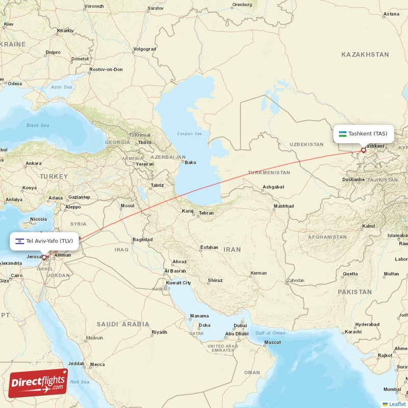 Direct flights from Tashkent to Tel Aviv-Yafo, TAS to TLV non-stop - Directflights.com