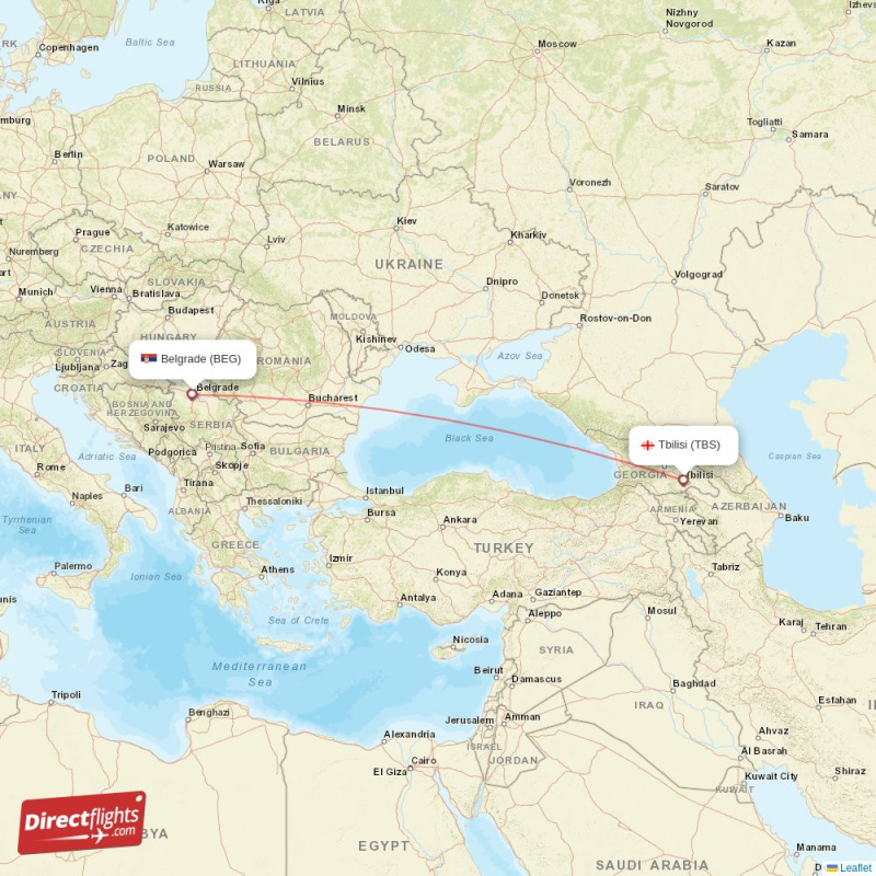 Direct flights from Tbilisi to Belgrade (TBS-BEG) - Directflights.com
