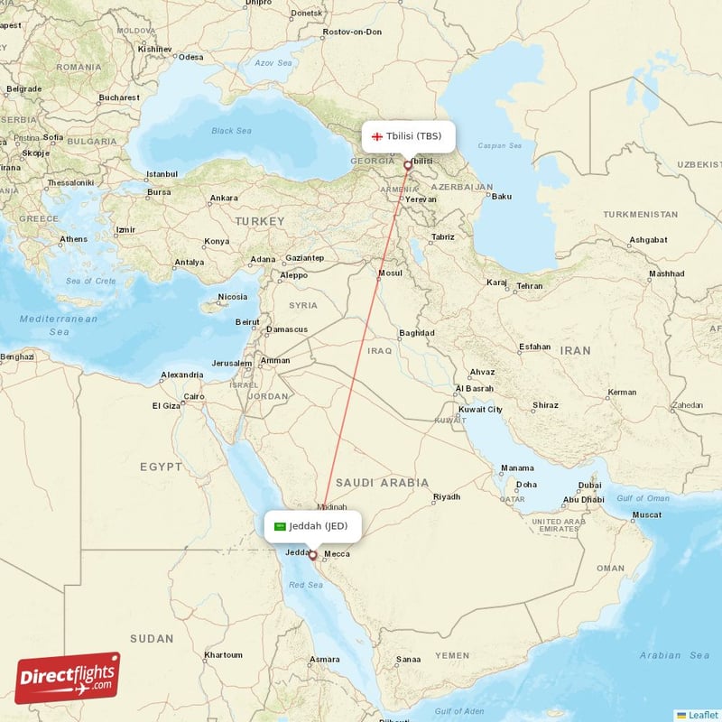 Direct flights from Tbilisi to Jeddah, TBS to JED non-stop - Directflights.com