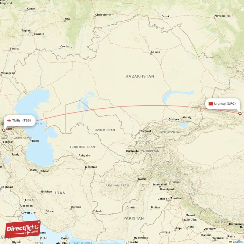 Direct flights from Tbilisi to Urumqi, TBS to URC non-stop - Directflights.com