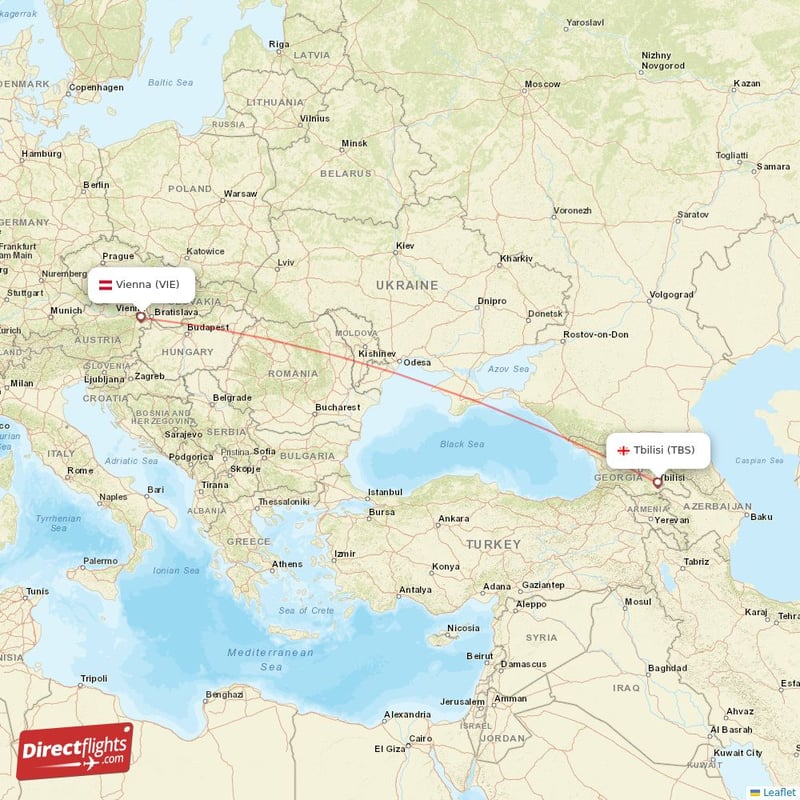 Direct flights from Tbilisi to Vienna, TBS to VIE non-stop - Directflights.com