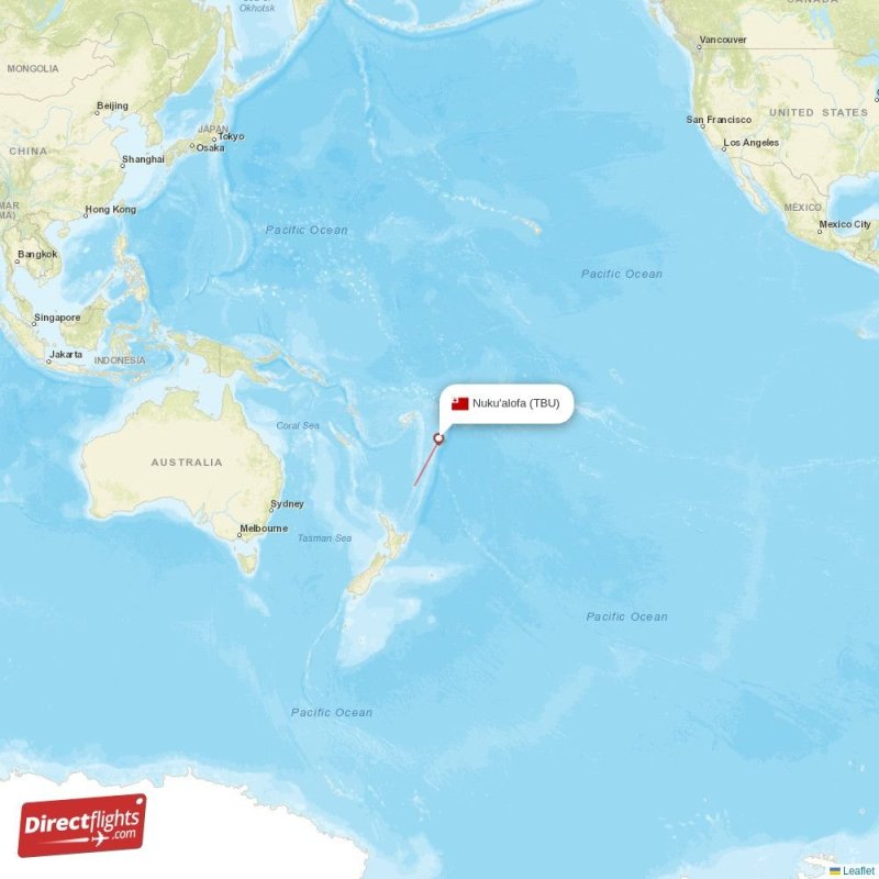 Direct flights from Nuku'alofa to Auckland, TBU to AKL non-stop - Directflights.com