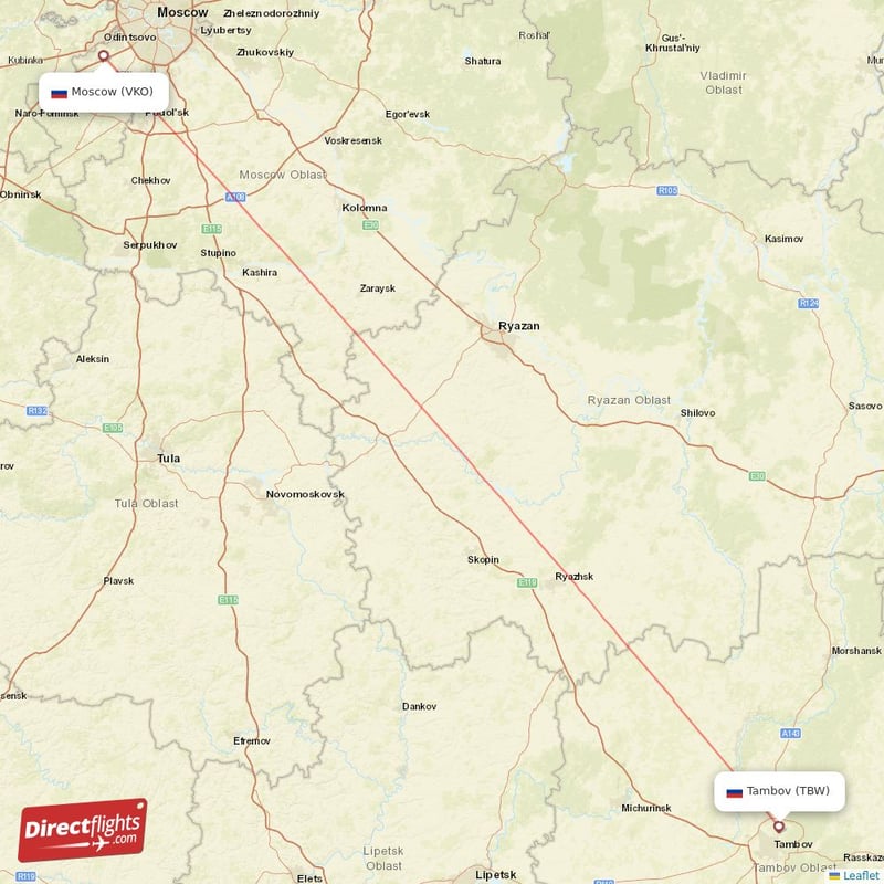 Direct flights from Tambov to Moscow (TBW-VKO) - Directflights.com