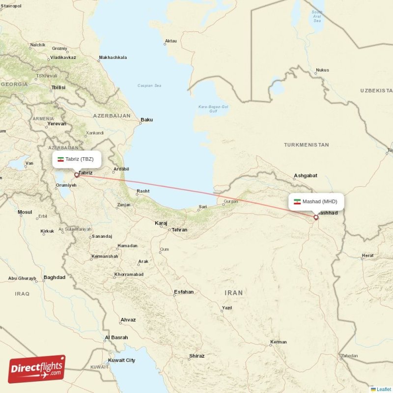 Direct flights from Tabriz to Mashad, TBZ to MHD non-stop ...
