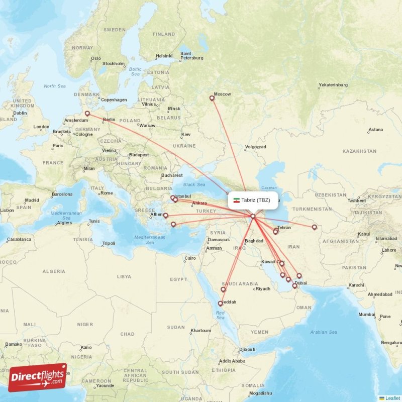 Direct flights to Tabriz - TBZ, Iran - Directflights.com