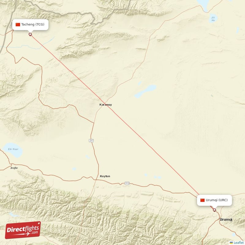 Direct flights from Tacheng to Urumqi, TCG to URC non-stop - Directflights.com