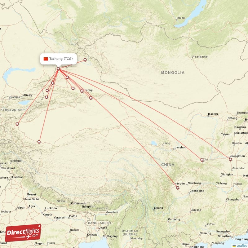 Direct flights to Tacheng - TCG, China - Directflights.com