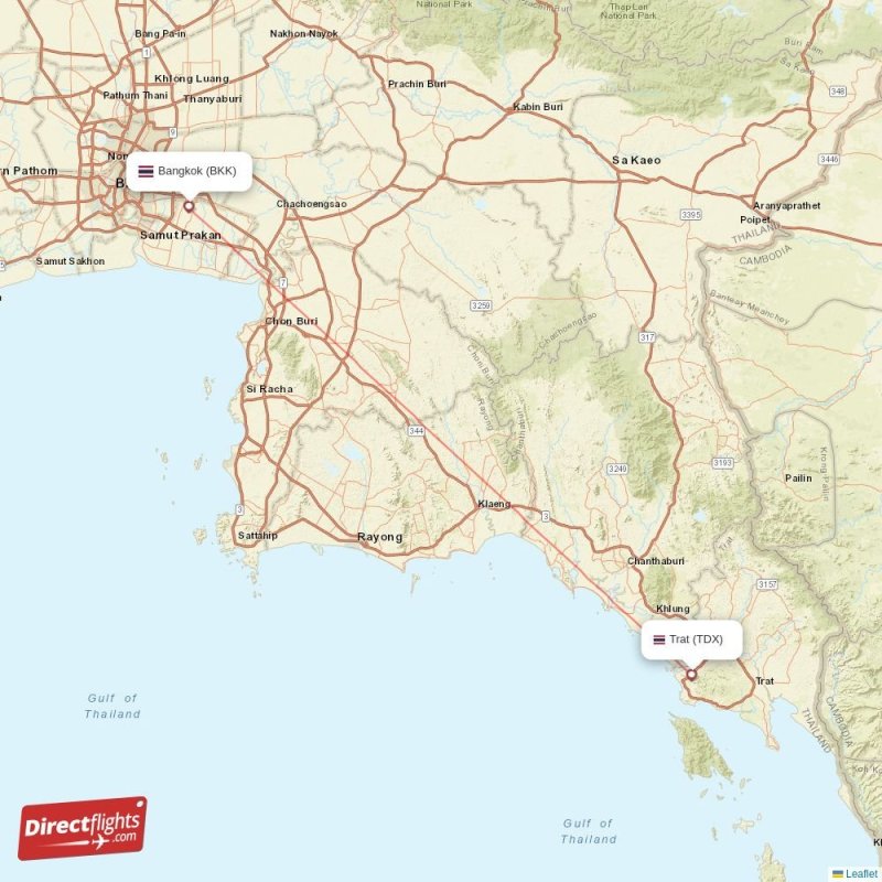 Direct flights from Trat - 1 destinations - TDX, Thailand ...